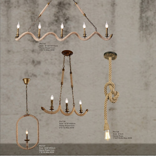 Hemp Rope pendant light - wellinlighting